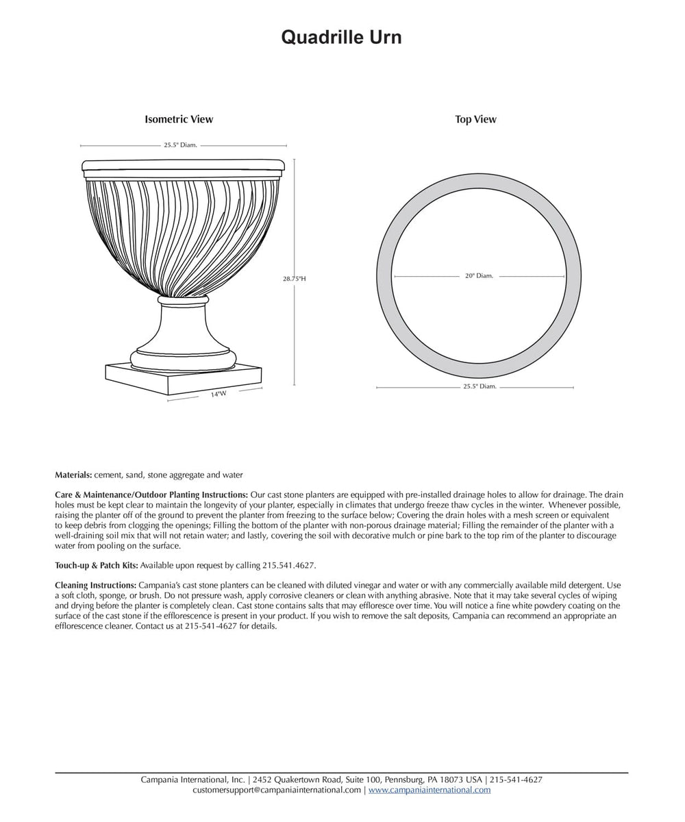 Quadrille Urn Garden Planter