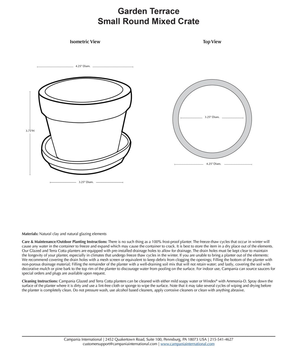 Garden Terrace Small Round Crate Set of 16