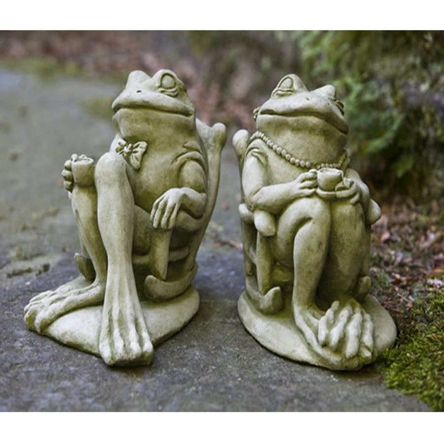Coffee Frog Cast Stone Garden Statue