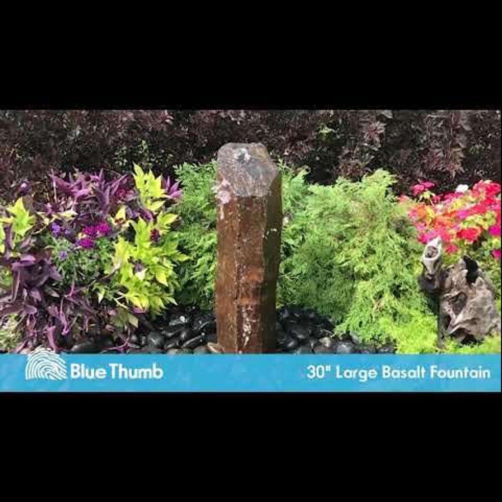 Rustic Basalt Rock Column Fountain