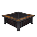 Morrison Wood Burning Fire Pit with Natural Slate Top