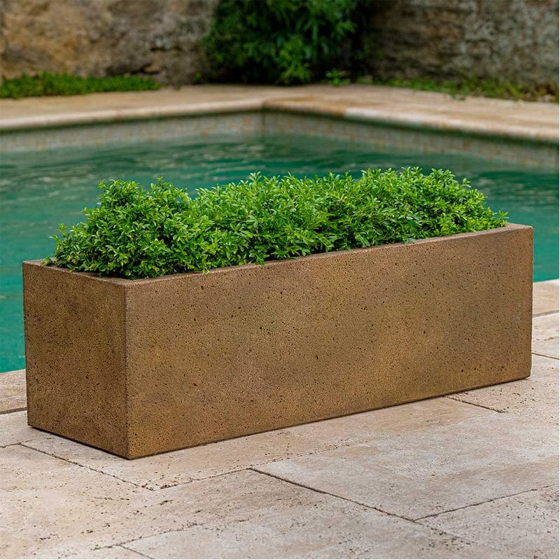 Rustic Cast Stone Trough Planter | Outdoor Art Pros
