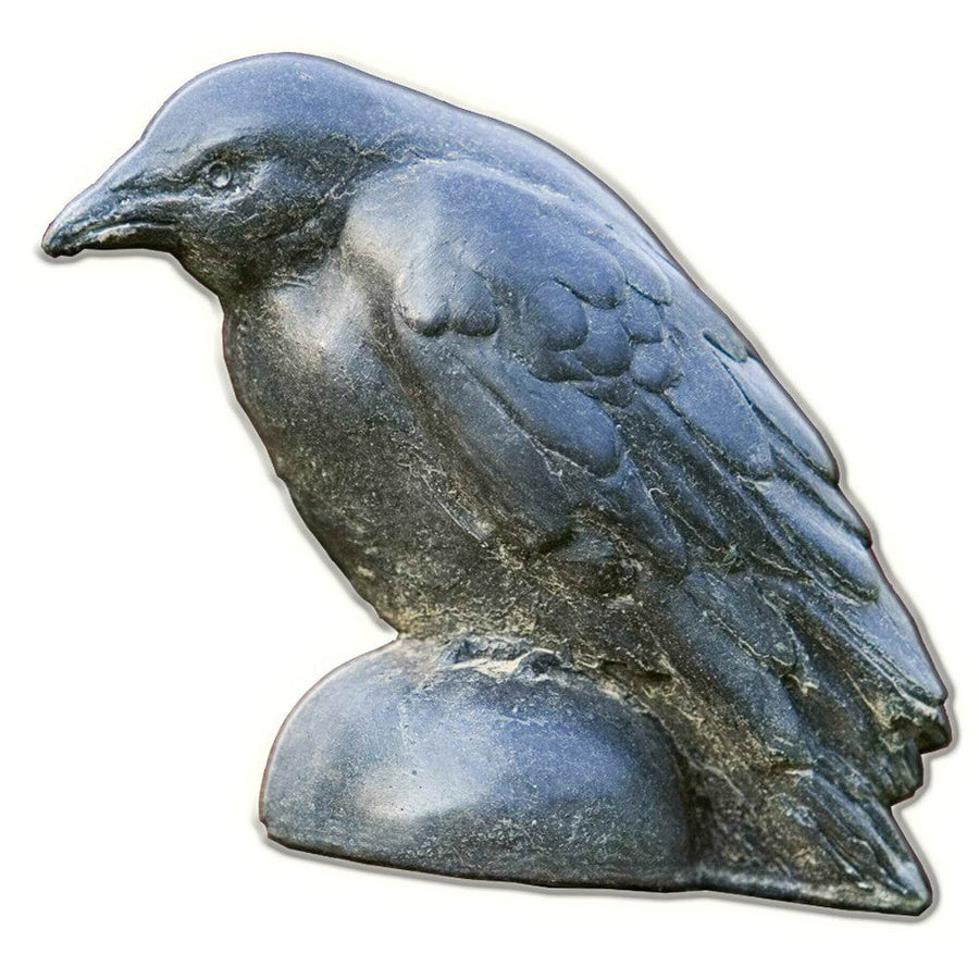 Small Raven Cast Stone Bird Garden Statue