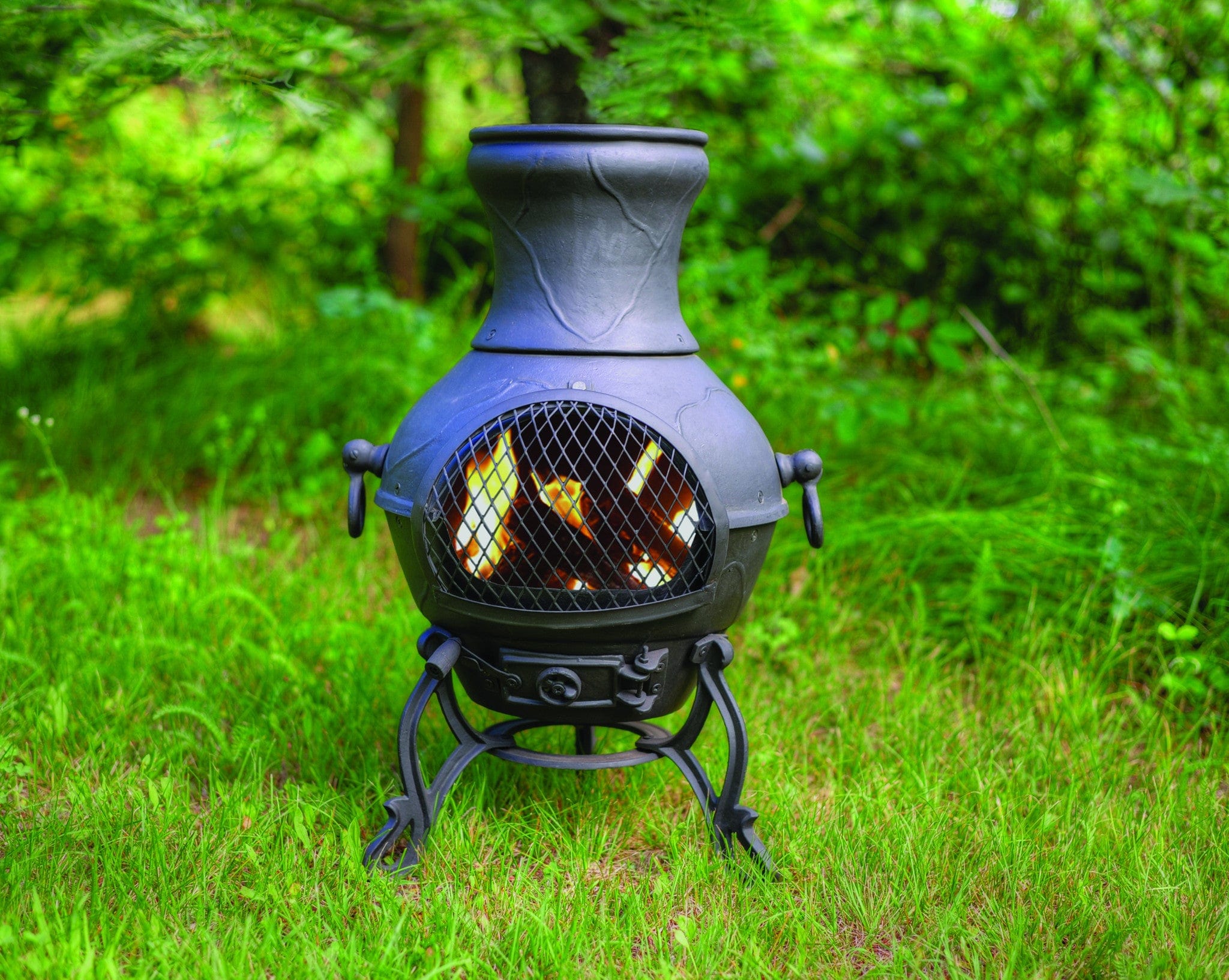 The Blue Rooster Etruscan Chiminea